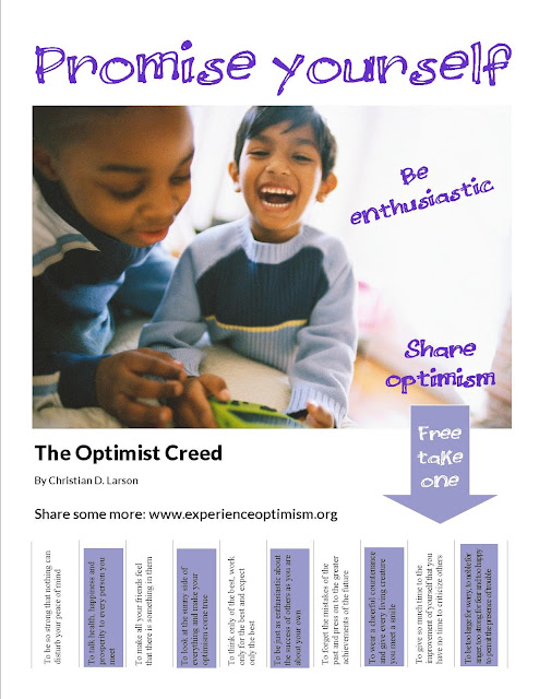 Experience Optimism: Happiness begins with enthusiasm