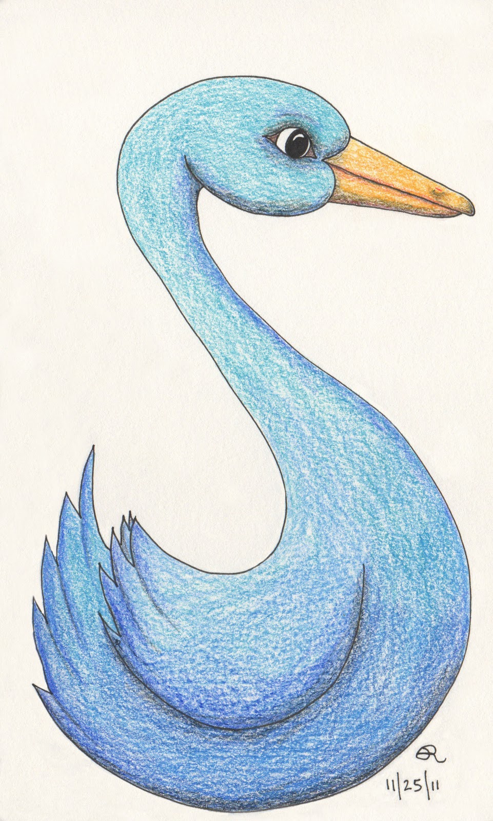 Mom5Kids: Sketch #71 Duck - Blue