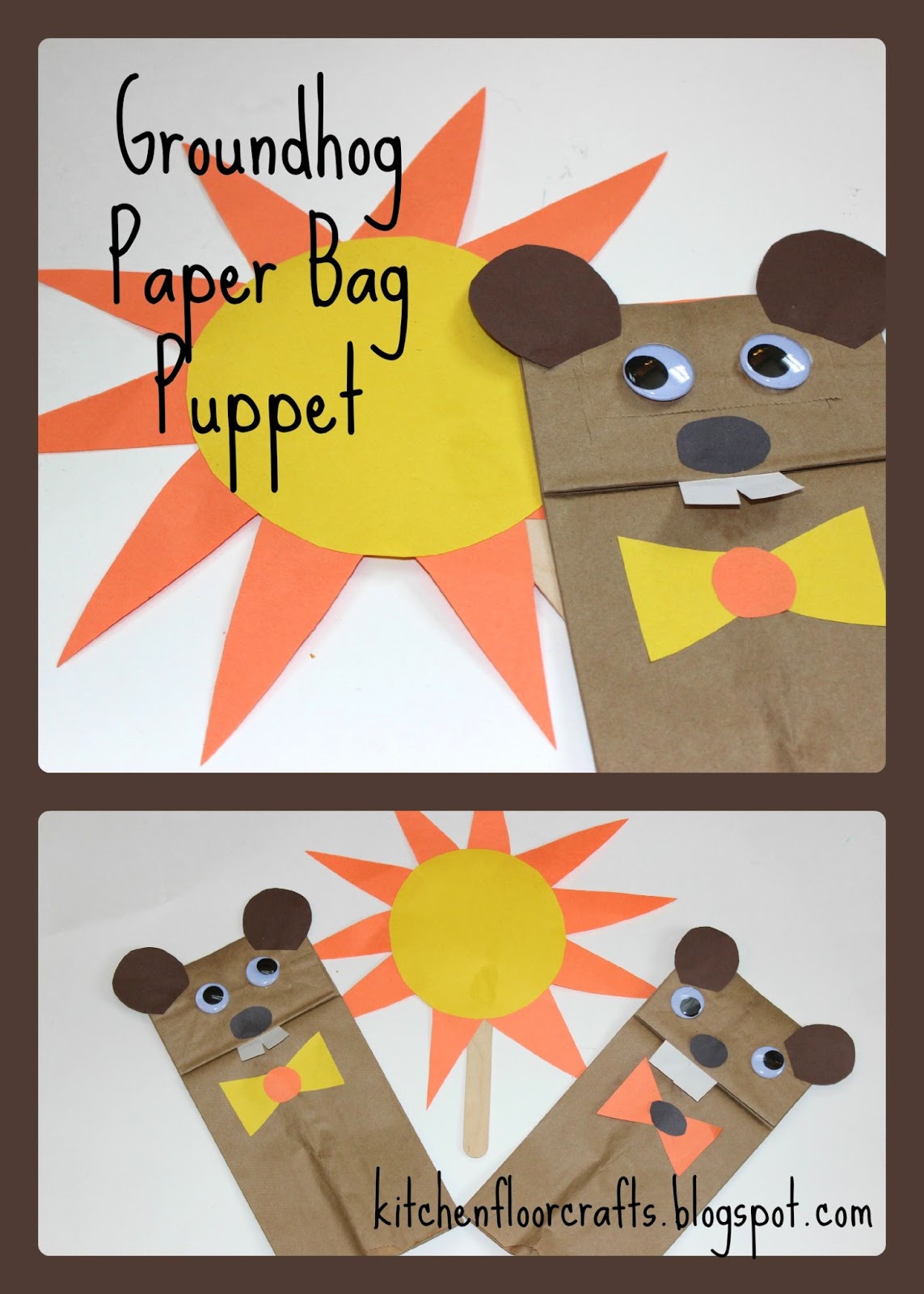 Kitchen Floor Crafts Groundhog Paper Bag Puppet kitchen-floor-crafts-groundhog-paper-bag-puppet