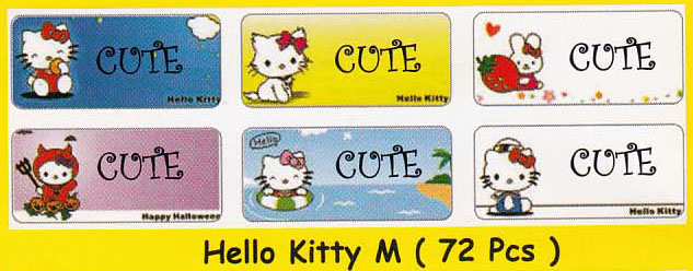 Stiker Label Nama Anak - AW Sweet Label: Label Nama Bergambar Hello Kitty