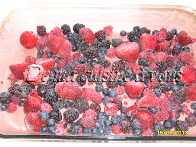 De ma cuisine à vous...: Pudding aux fruits congelés