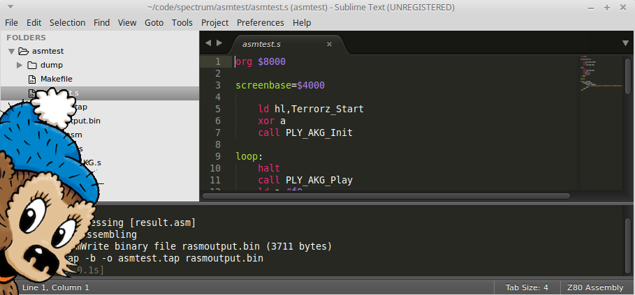 Old Machinery: Linux, Rasm, Arkos Tracker 2, ZX Spectrum