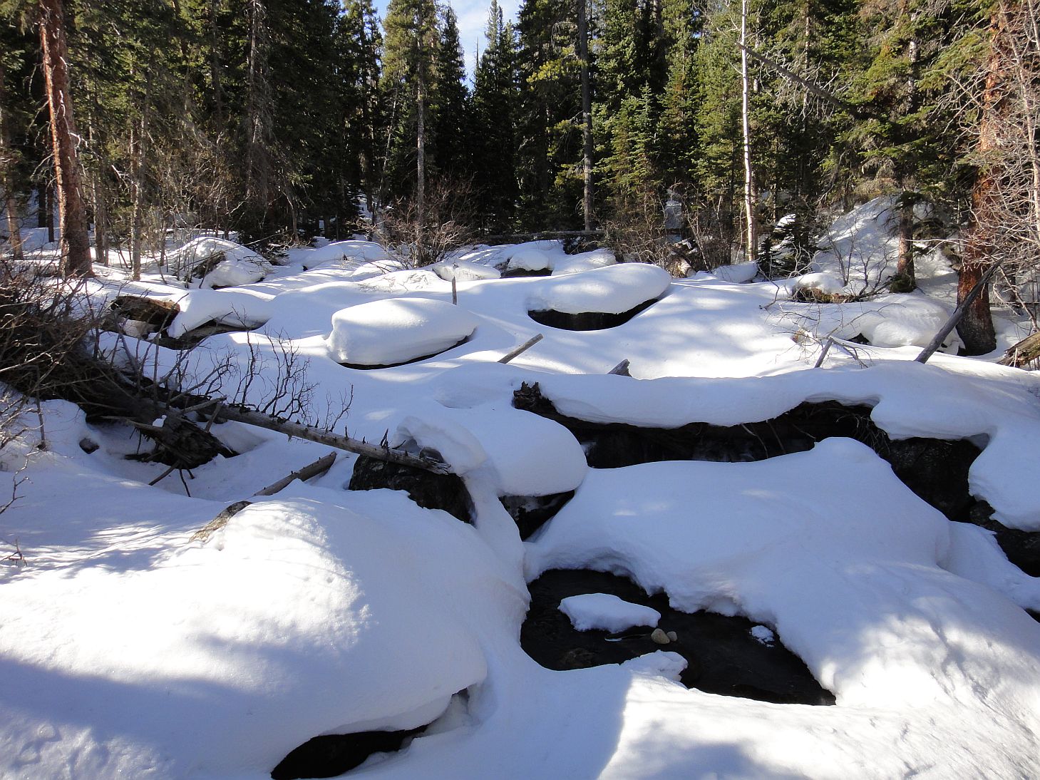 Hiking Rocky Mountain National Park: Bluebird Lake in the Winter.