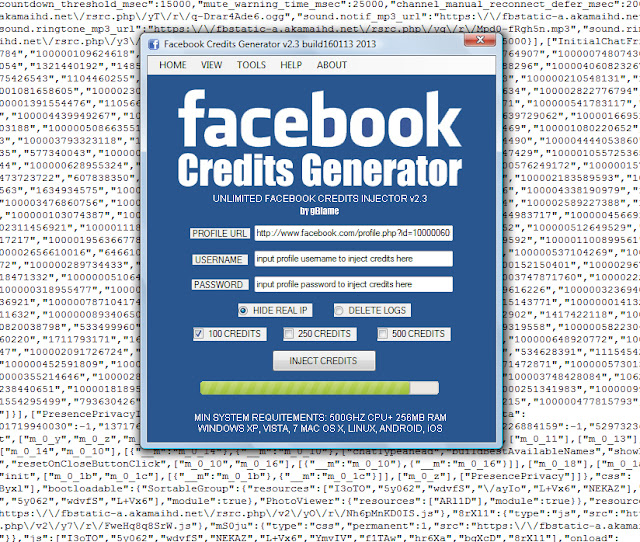Facebook Credits Generator 2013: FACEBOOK CREDITS GENERATOR 2013 v2.3