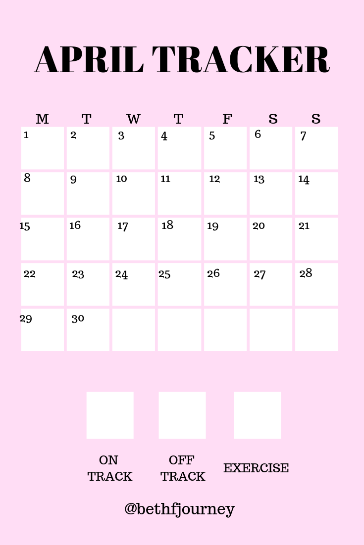 APRIL GOALS - Beth Frances