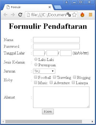 Cara Membuat Form Formulir Pada HTML | Belajar Komputer, Jaringan dan ...