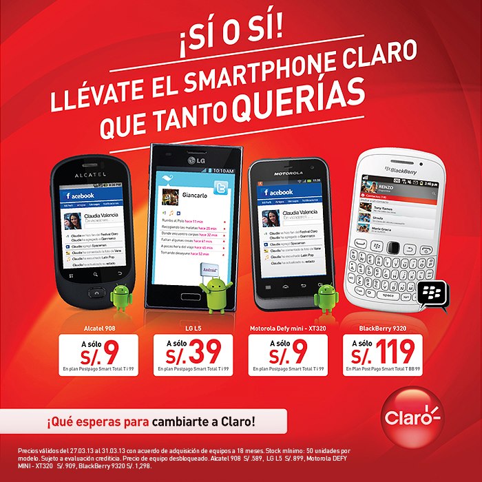 CLARO QUE TIENES MAS: Smartphone Claro en promoción Marzo 2013