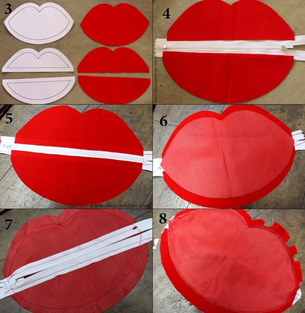 DIY Fashion: Fun Lip-Shaped Pouch - Deck and Dine