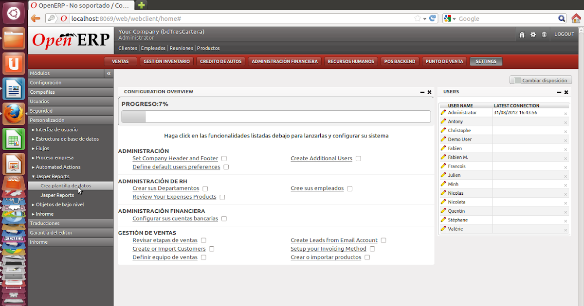 TRESCLOUD - OpenERP ECUADOR: Primer reporte con Jasper Report y OpenERP