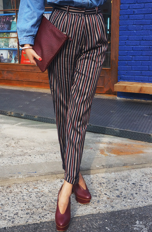 [Stylenanda] Modern Striped Slacks | KSTYLICK - Latest Korean Fashion ...