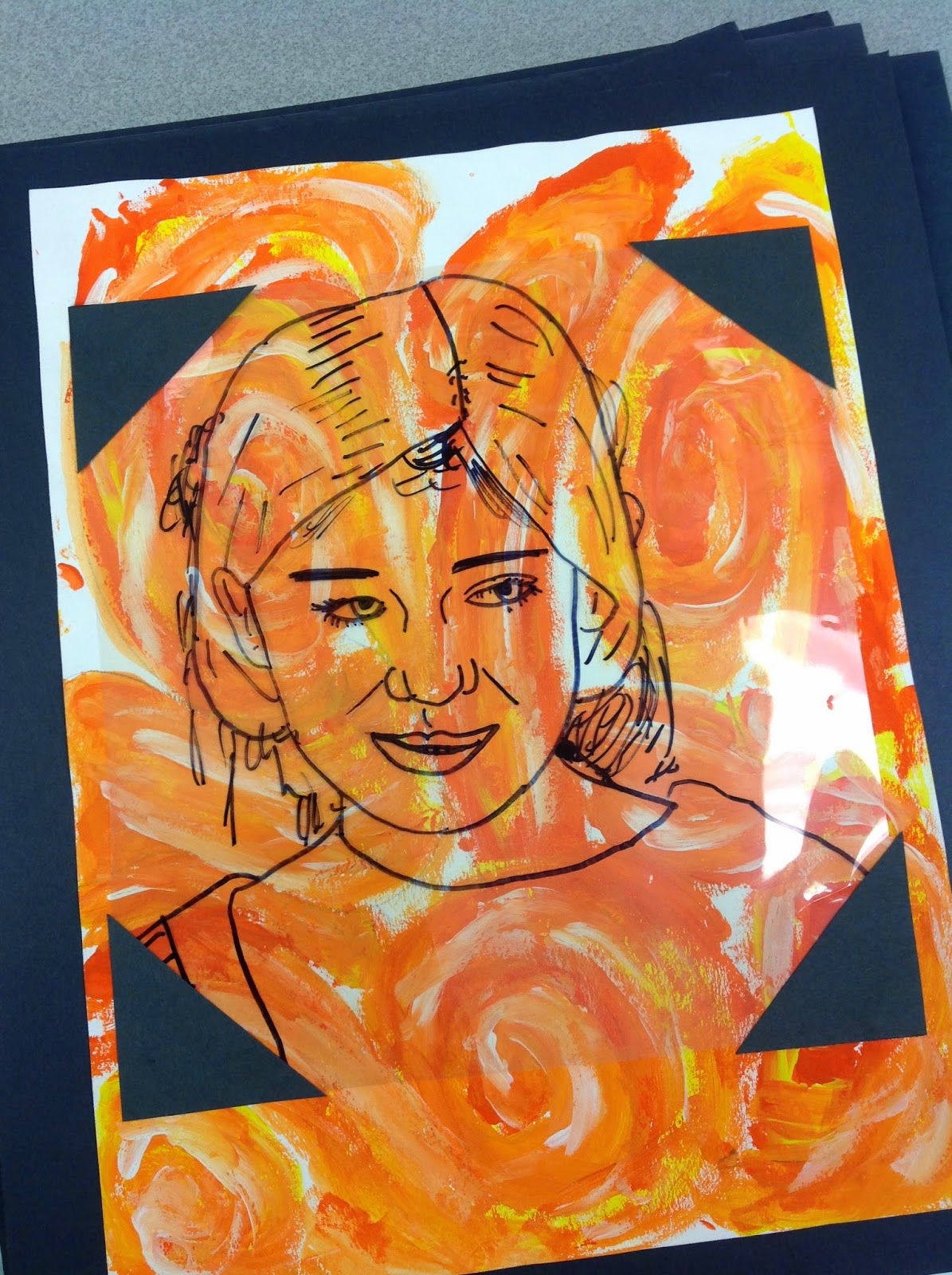 The Artsy Fartsy Art Room: Abstract Transparency Portraits with 6th Grade