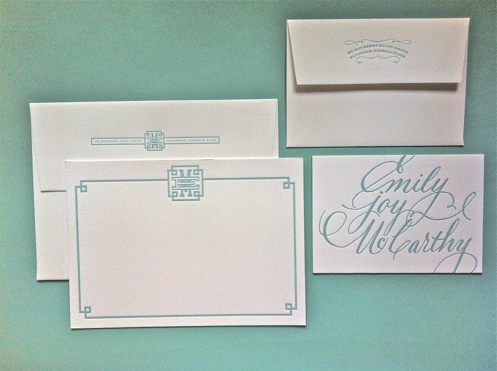 Savannah Designer, Emily McCarthy : BLOG: Personalized Letterpress ...