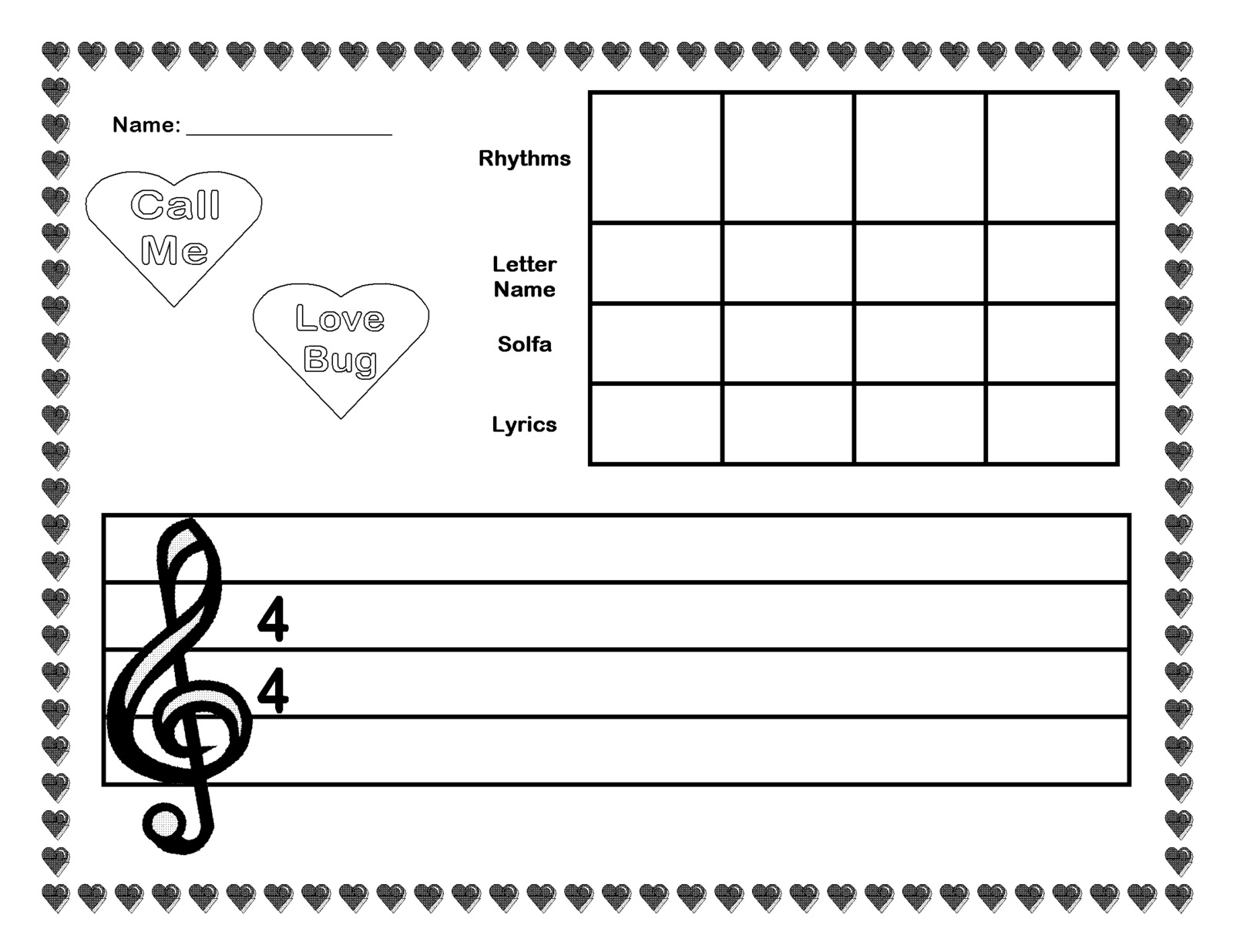 The Sweetest Melody: Candy Hearts Activity Packet