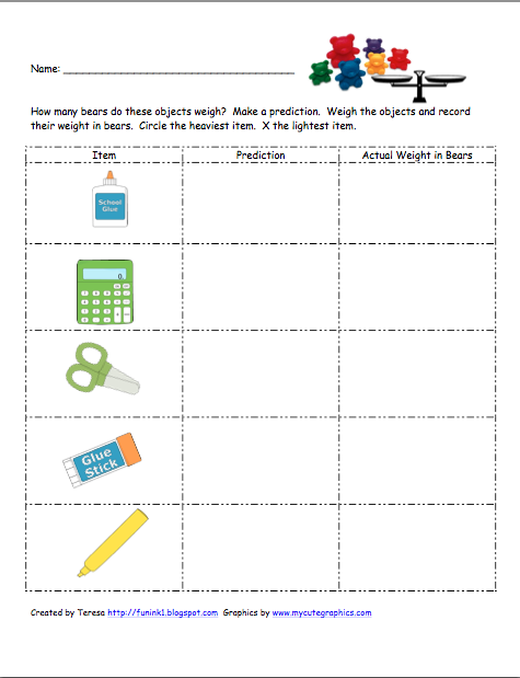Classroom Freebies Too: Balance Scale Bears