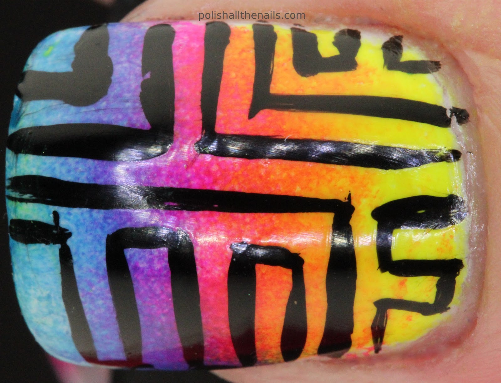 Sunset Gradient Maze Nails!