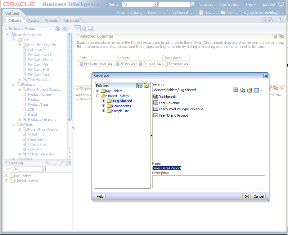 OBIEE2go: OBIEE 11g6 : Creating Dashboard Traversing Through Graph