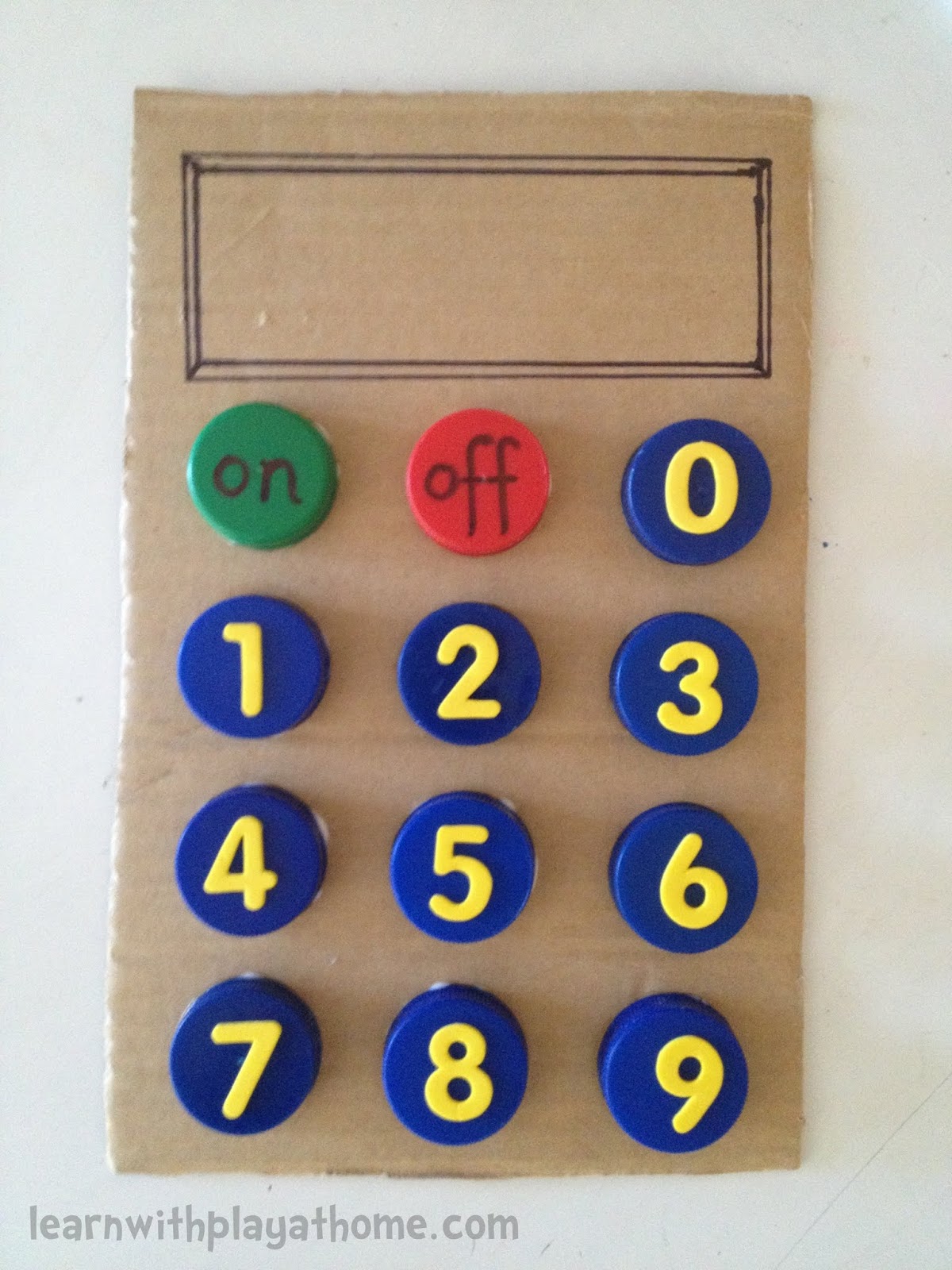 Learn with Play at Home: Bottle Top Calculator. Number Writing and ...