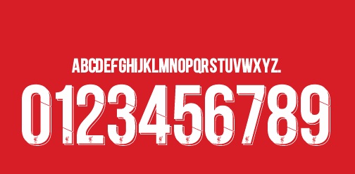 Font Number Football: Font Liverpool UCL 2018-19 VH | NEW BLANCE