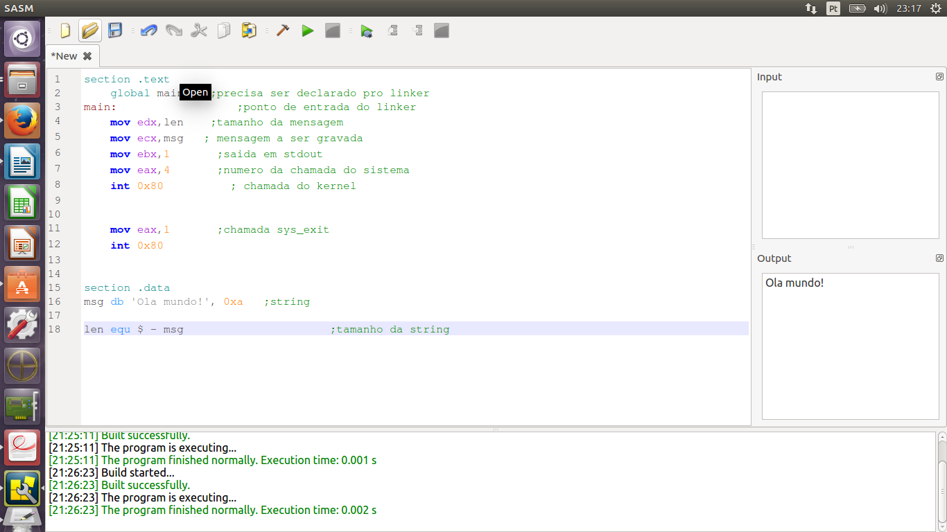 A Casa da Programação e da Eletrônica : Como usar a IDE SASM para fazer ...