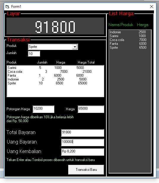Cara membuat aplikasi kasir di visual basic 6.0 - Anggi Abdul Khalid