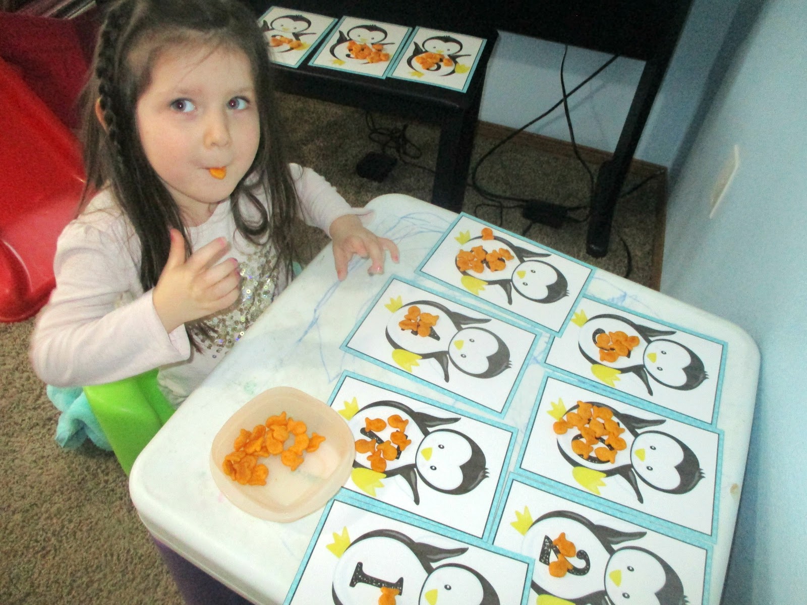 The Cozy Red Cottage: Feed the Penguin Counting Mats