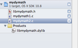 Create C Program with Dynamic Library using Xcode in Mac OS X