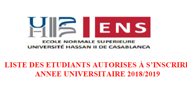 Résultats définitifs du concours d’accès aux Masters à la ENS Casa 2018 ...