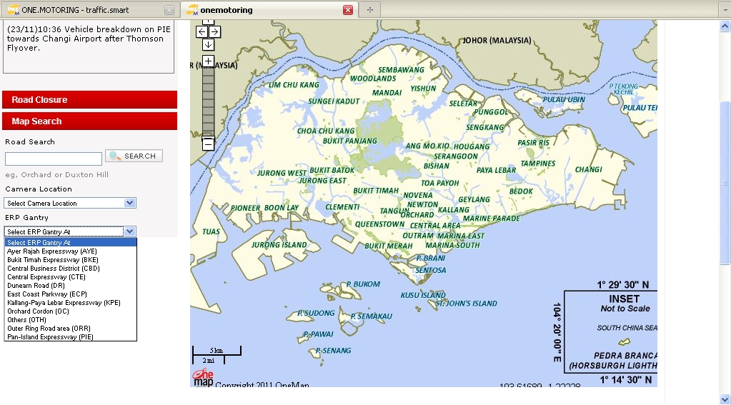 OneMap.sg: OneMap.sg: ONE.MOTORING Traffic.Smart - Your One Stop Site ...