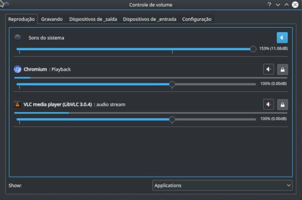 Mixer Pavucontrol-qt no seu Debian, Ubuntu e derivados
