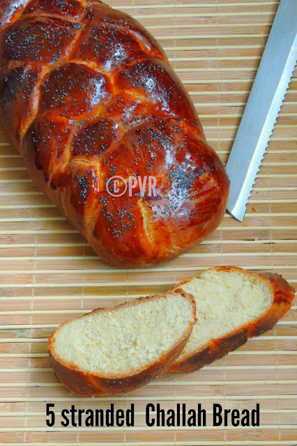 Priya's Versatile Recipes: Five-Strands Braided Challah Bread