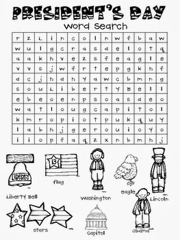 President's Day Word Search For Kids