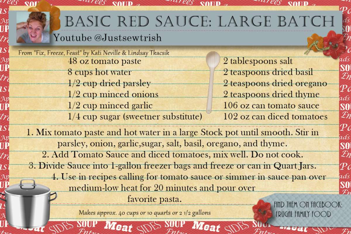Frugal Family Food || Heathy Large Batch Spaghetti Sauce