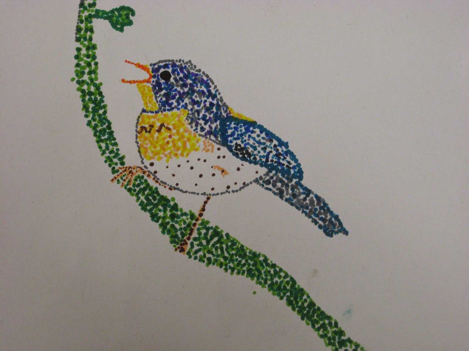 Miss Young's Art Room: Pointillism Birds with 5th Grade Students