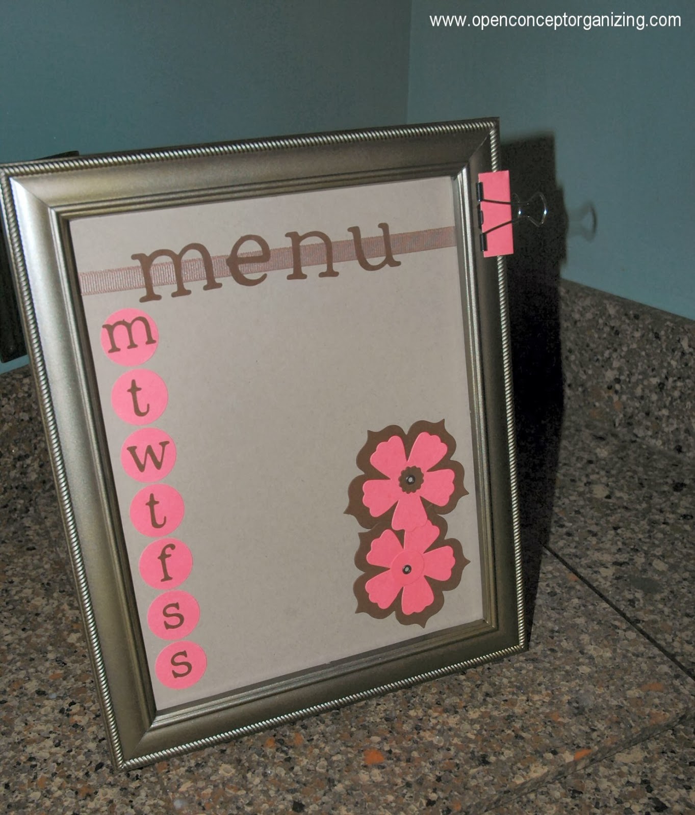Open Concept Organizing: DIY Menu Board