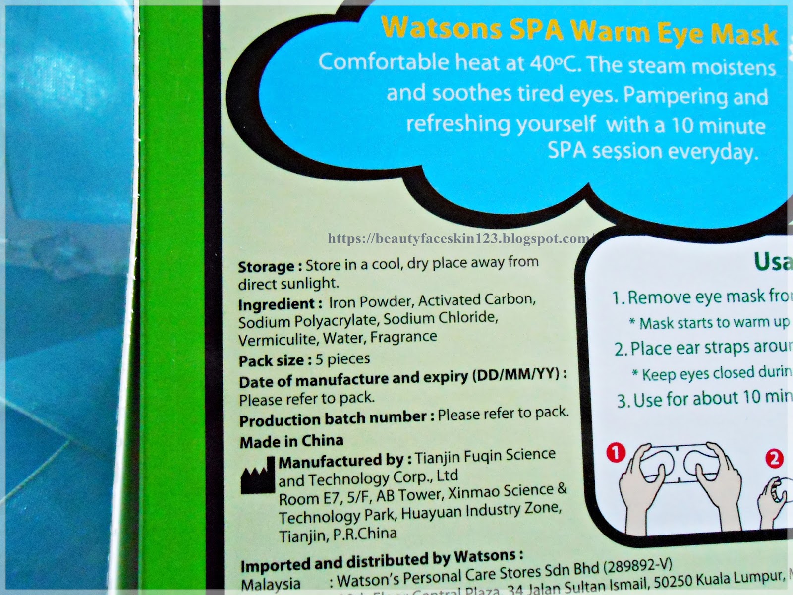 GREAT SKINandLIFE: REVIEW ON WATSONS CHAMOMILE SPA WARM EYE MASK AND ...