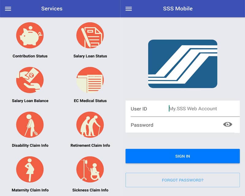 SSS Mobile App Registration - View your Contribution Status Online