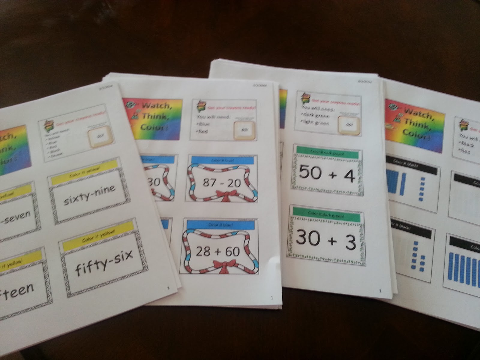 Printable Watch, Think, Color Games! | The Primary Techie