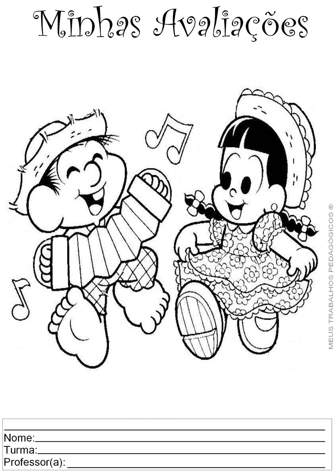 Meus Trabalhos Pedagógicos ®: Capas de Prova - Turma da Mônica