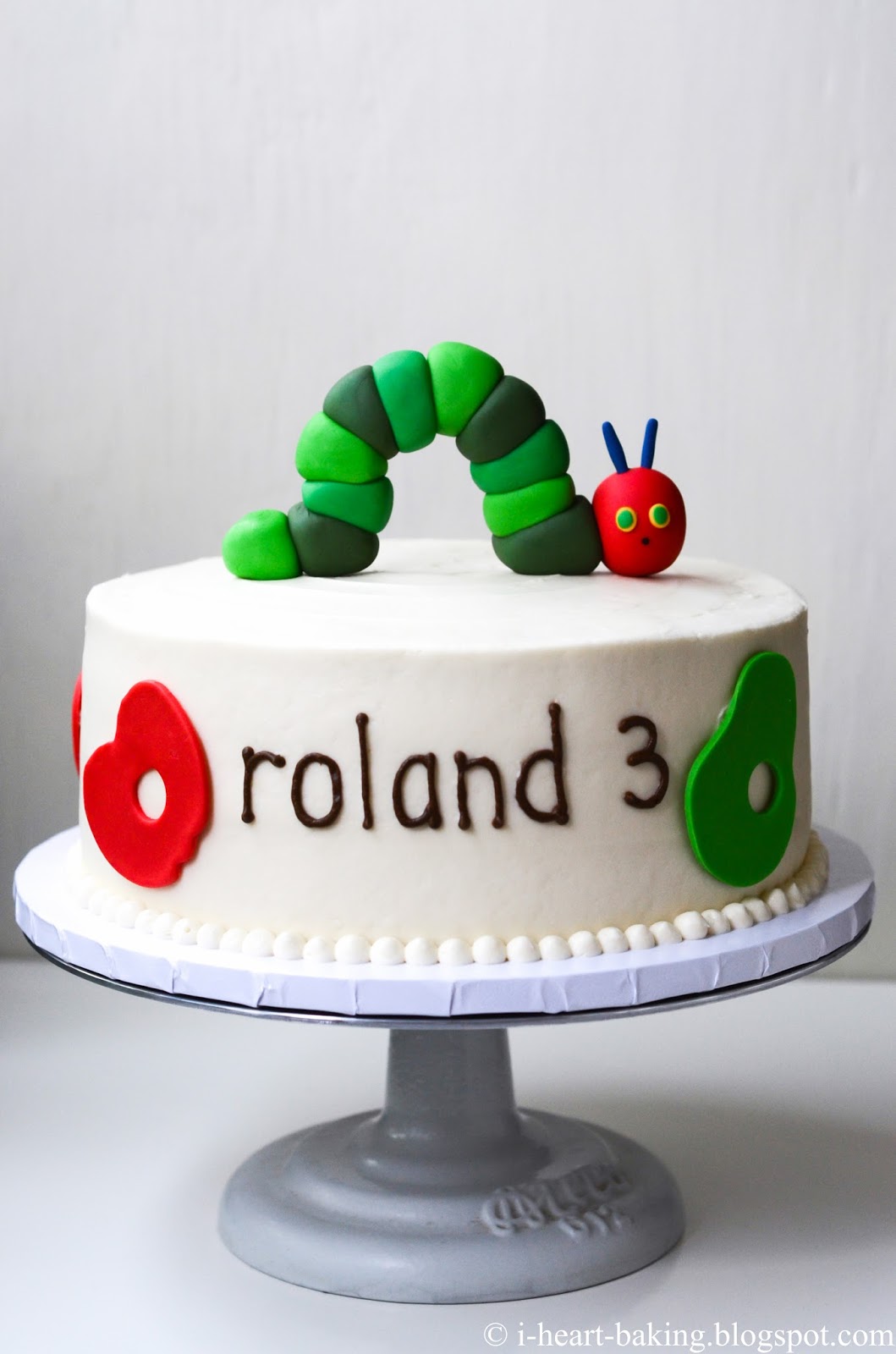 i heart baking!: hungry caterpillar birthday cake with handmade fondant ...