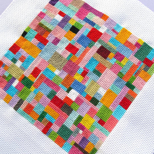 Bugs and Fishes by Lupin: Creating Patchwork Cross Stitch from Leftover Embroidery Threads