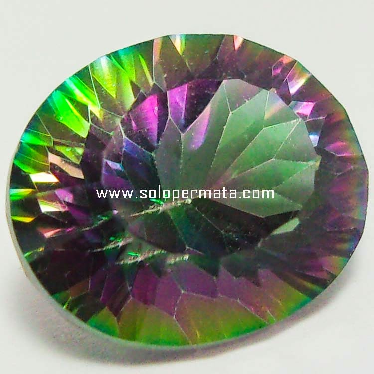 Batu Permata Rainbow Mystic Quartz - Sp070 | Batu Emerald Cut | Toko ...