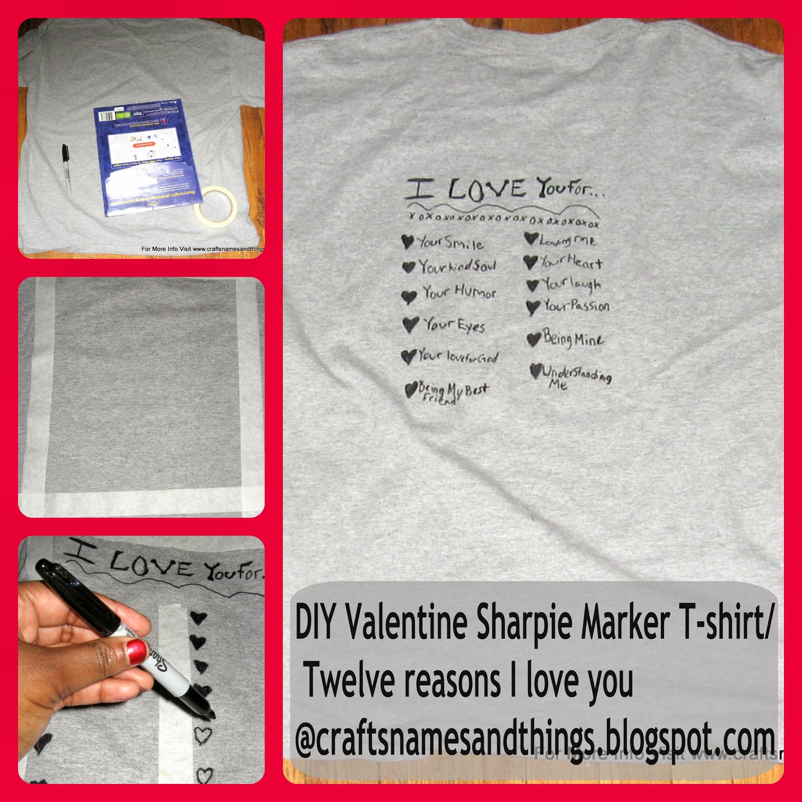 Crafts, Names, And Things!: DIY Valentine Sharpie Marker T-shirt ...