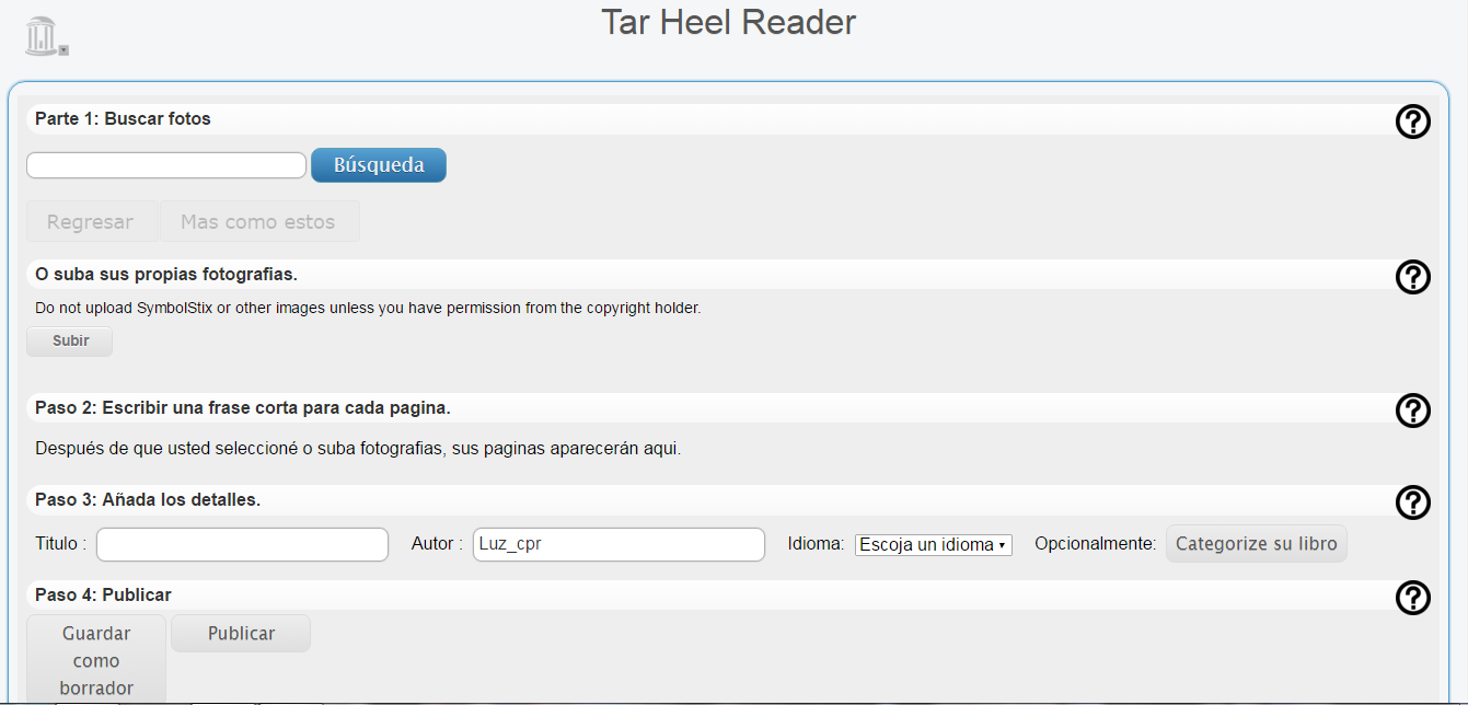 Todo está en la nube: Libros con Tar Heel Reader