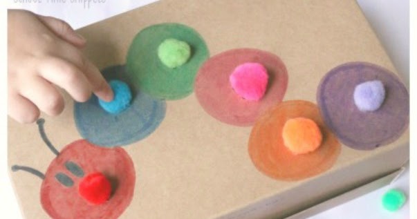 Color Sorting Pom Pom Push for Toddlers | School Time Snippets