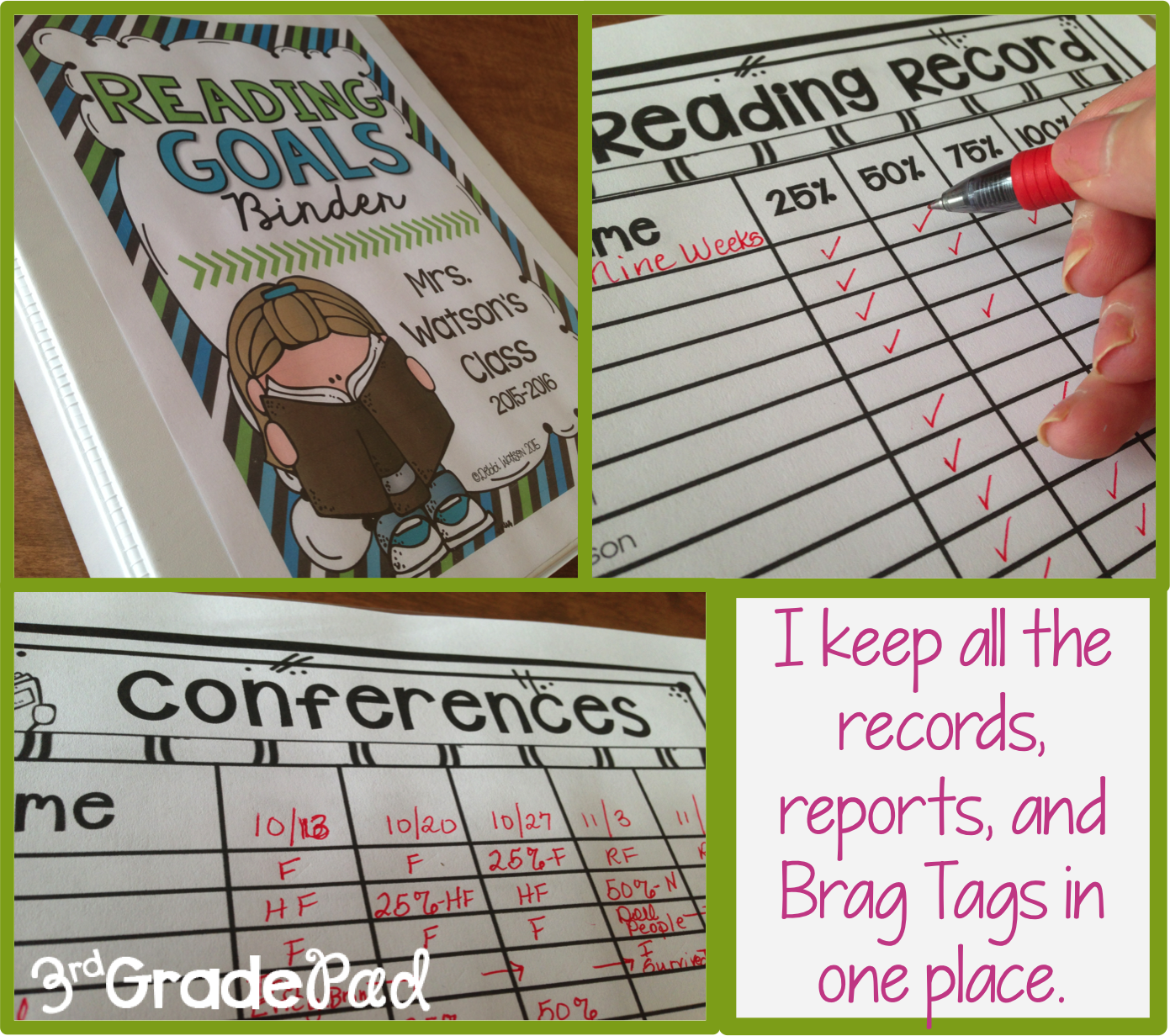 Differentiating Reading Goals in the Classroom - 3rd Grade Pad