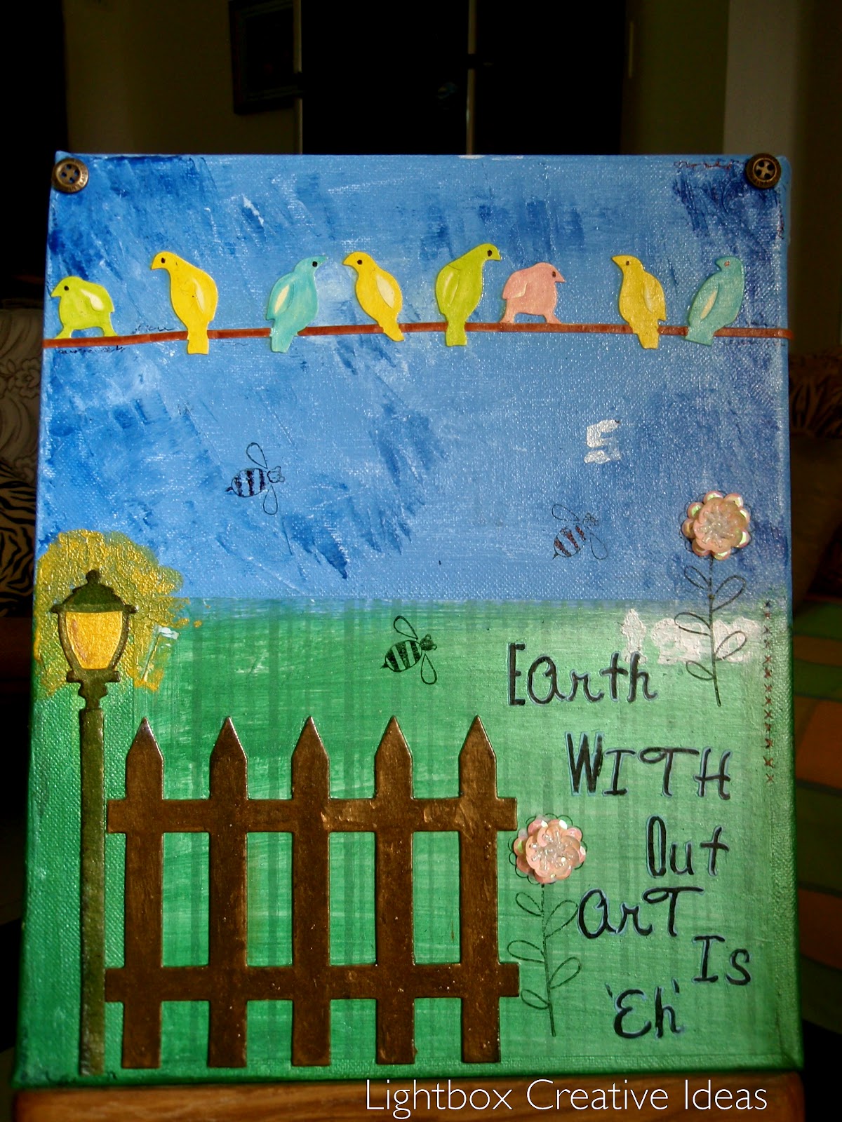 Lightbox creative Ideas: Mix media canvas