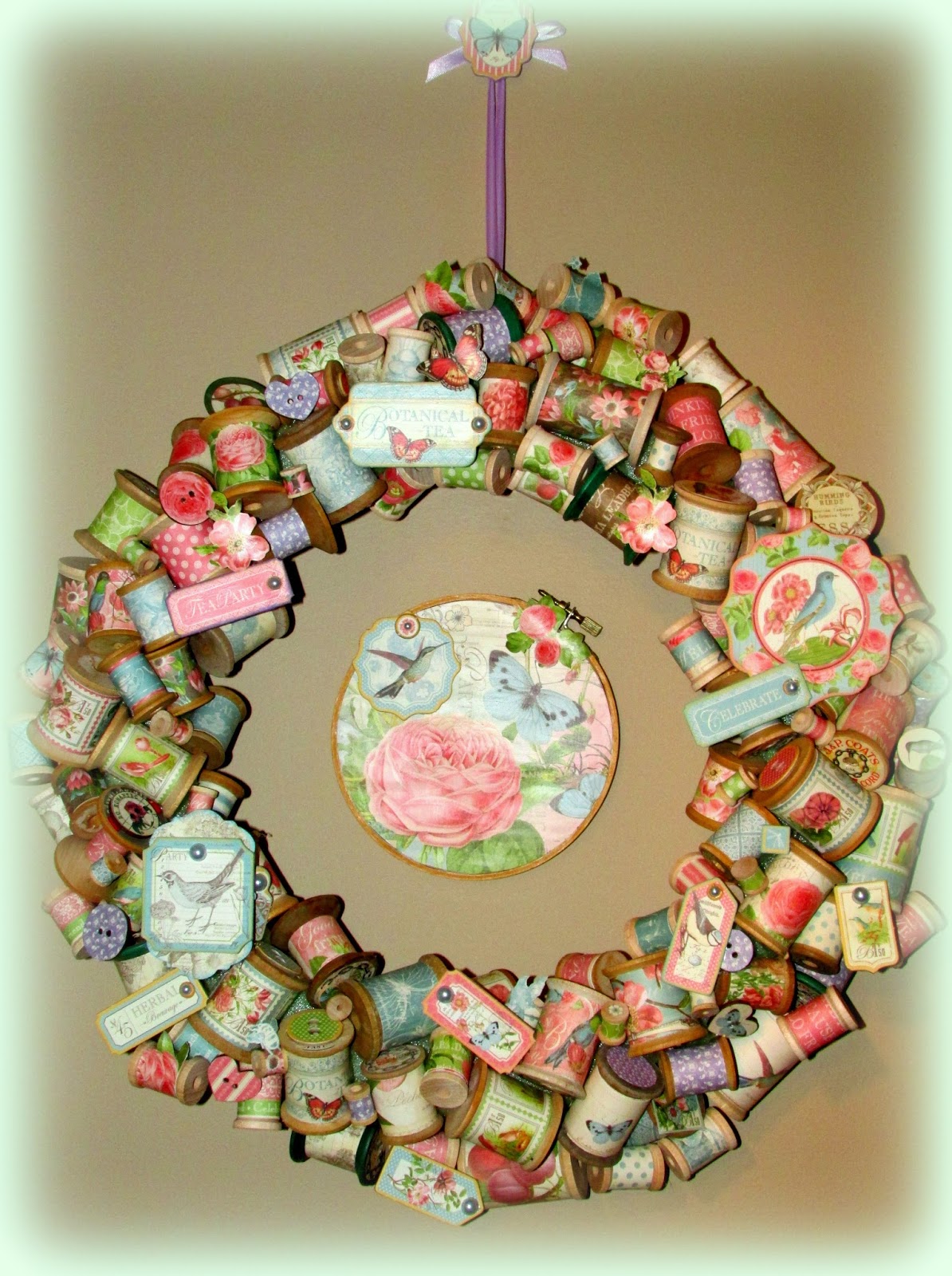 Scrapbooking To Do: Graphic 45 Botanical Tea Wooden Spool Wreath
