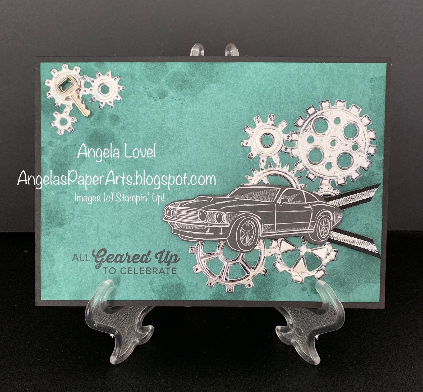 Angela's PaperArts: Geared up garage card