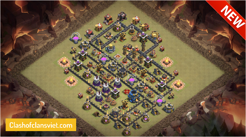 Xếp nhà chính hall 9 thủ war cực chất - Base hall 9 war 2019 | Clash of ...
