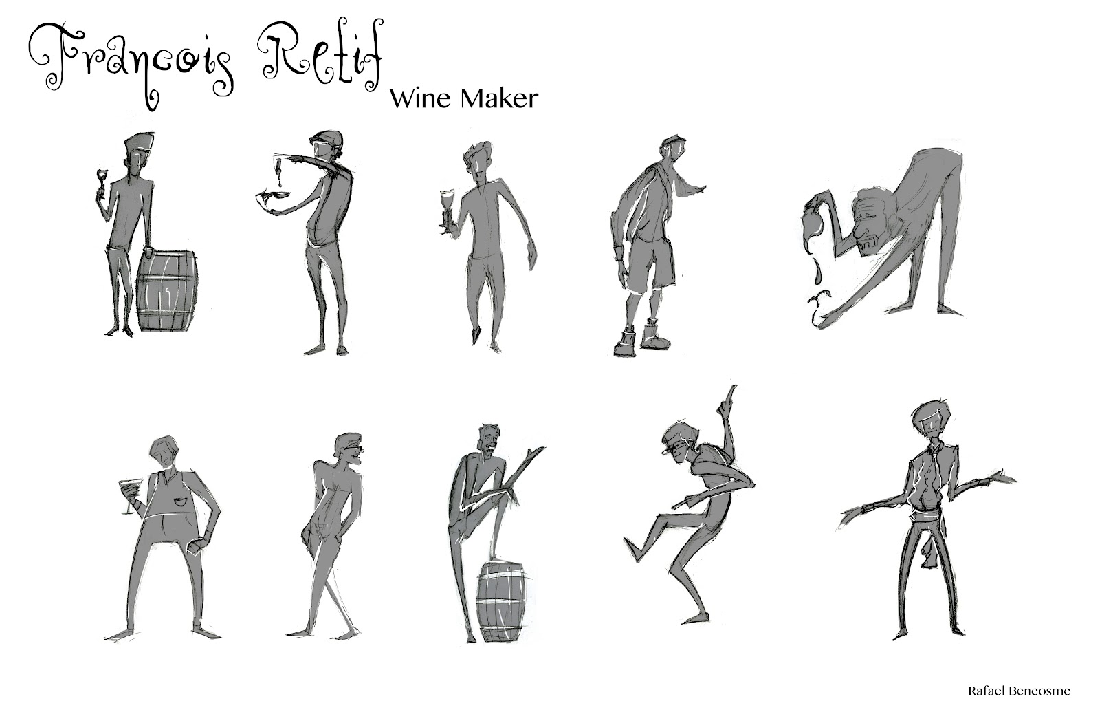 Vis Dev for Animation: silhouettes for first two characters